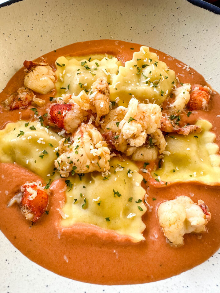 Lobster Ravioli with Tomato Cream Sauce - Simple Seafood Recipes
