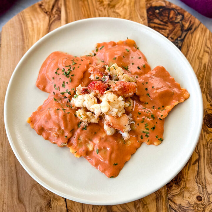 Lobster Ravioli with Tomato Cream Sauce - Simple Seafood Recipes
